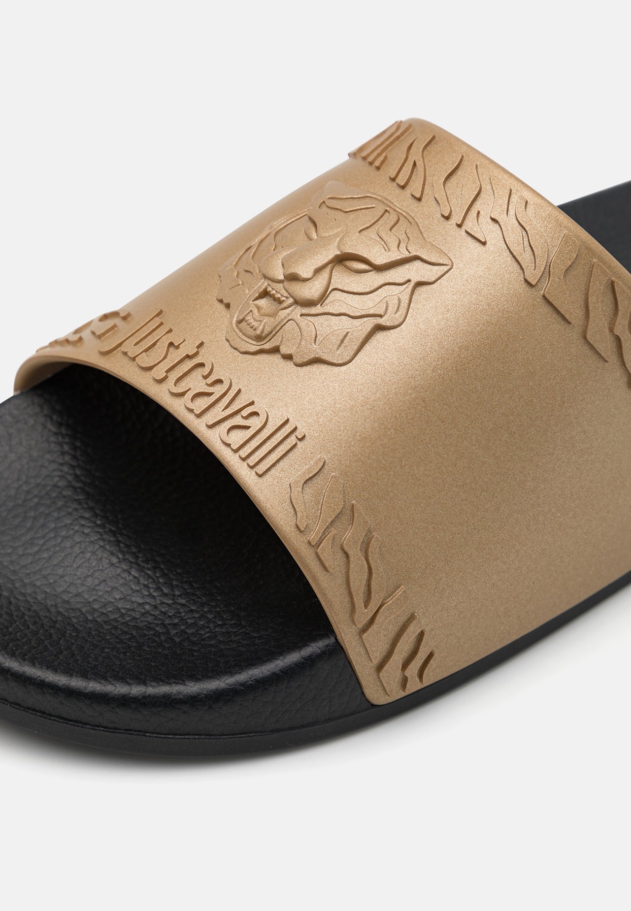 JUST CAVALLI TIGER LOGO SLIDERS - GOLD - Conelle