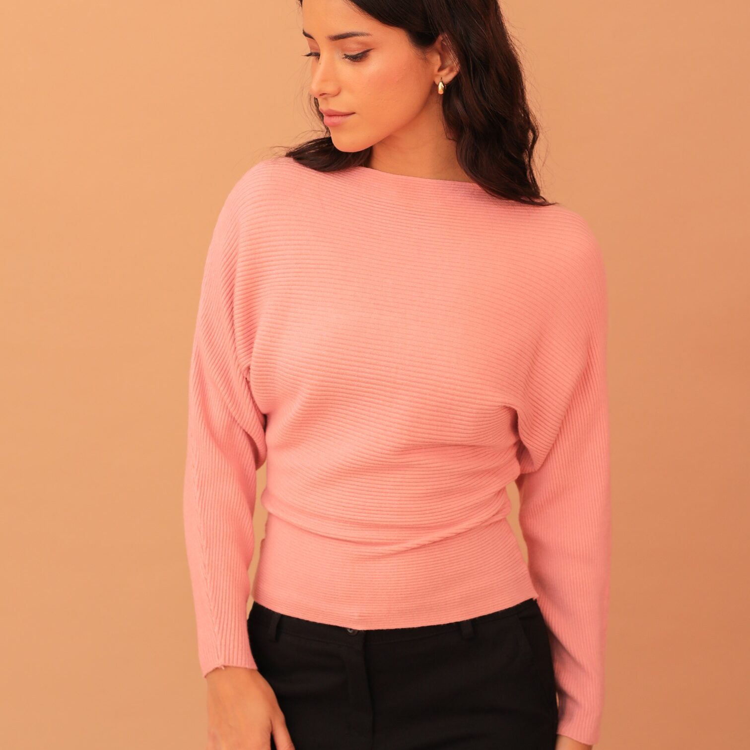 HARPER RIBBED KNIT - SALMON - Conelle